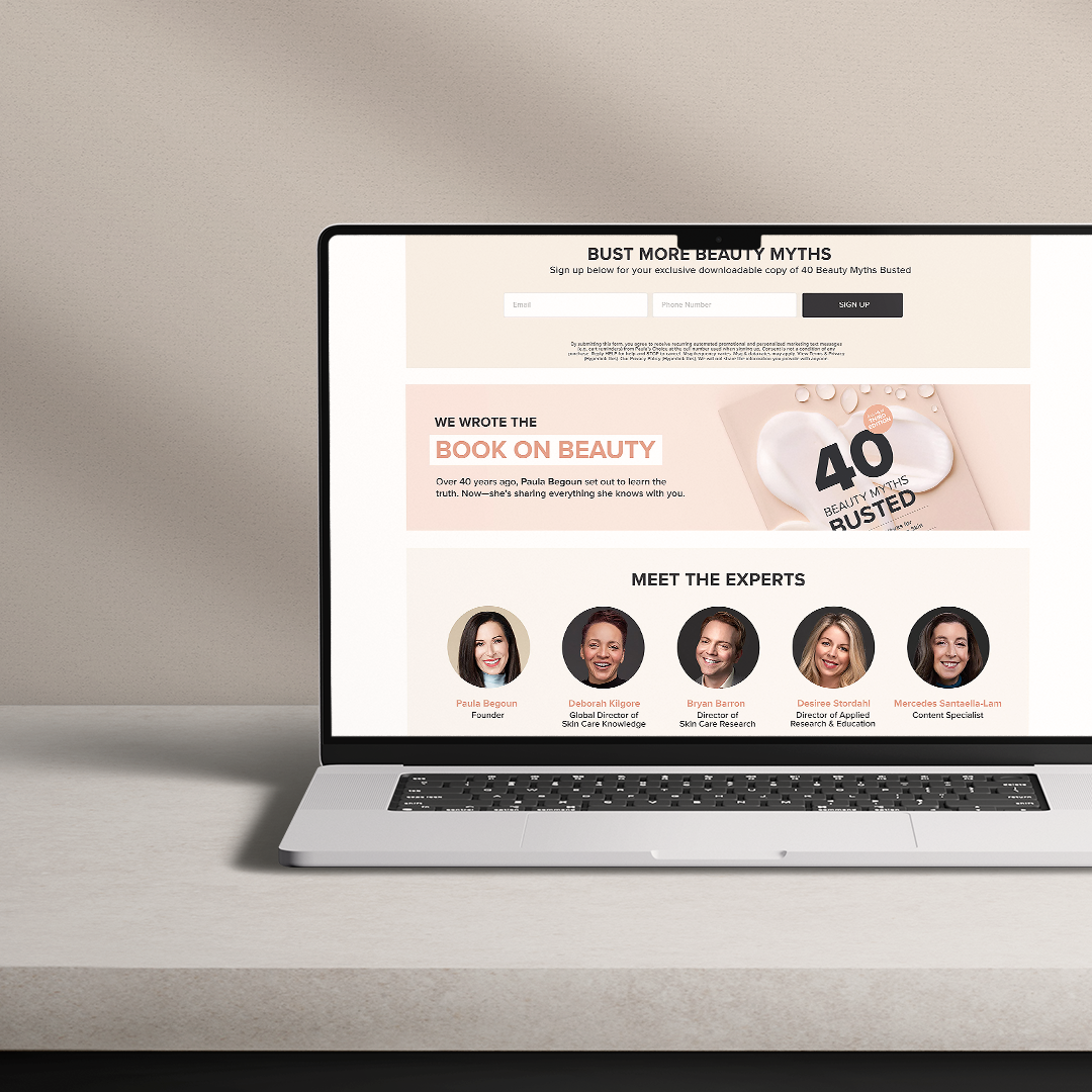 Paula’s Choice: MythBuster Landing Page – Meredith Smith